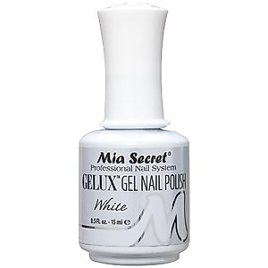 Mia Secret Gelux Soak-off gel nail polish color White - Gel polish cured with nail lamp - Esmaltes para uñas en gel de larga duración para lampara uv - Esmalte en gel Mia Secret color White