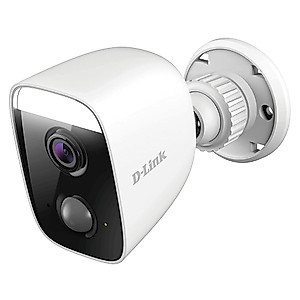 D-Link Outdoor Security Spotlight WiFi Camera, Day Night Vision Built In Smart Home Hub Full HD, Surveillance Network System (DCS-8630LH-US) White