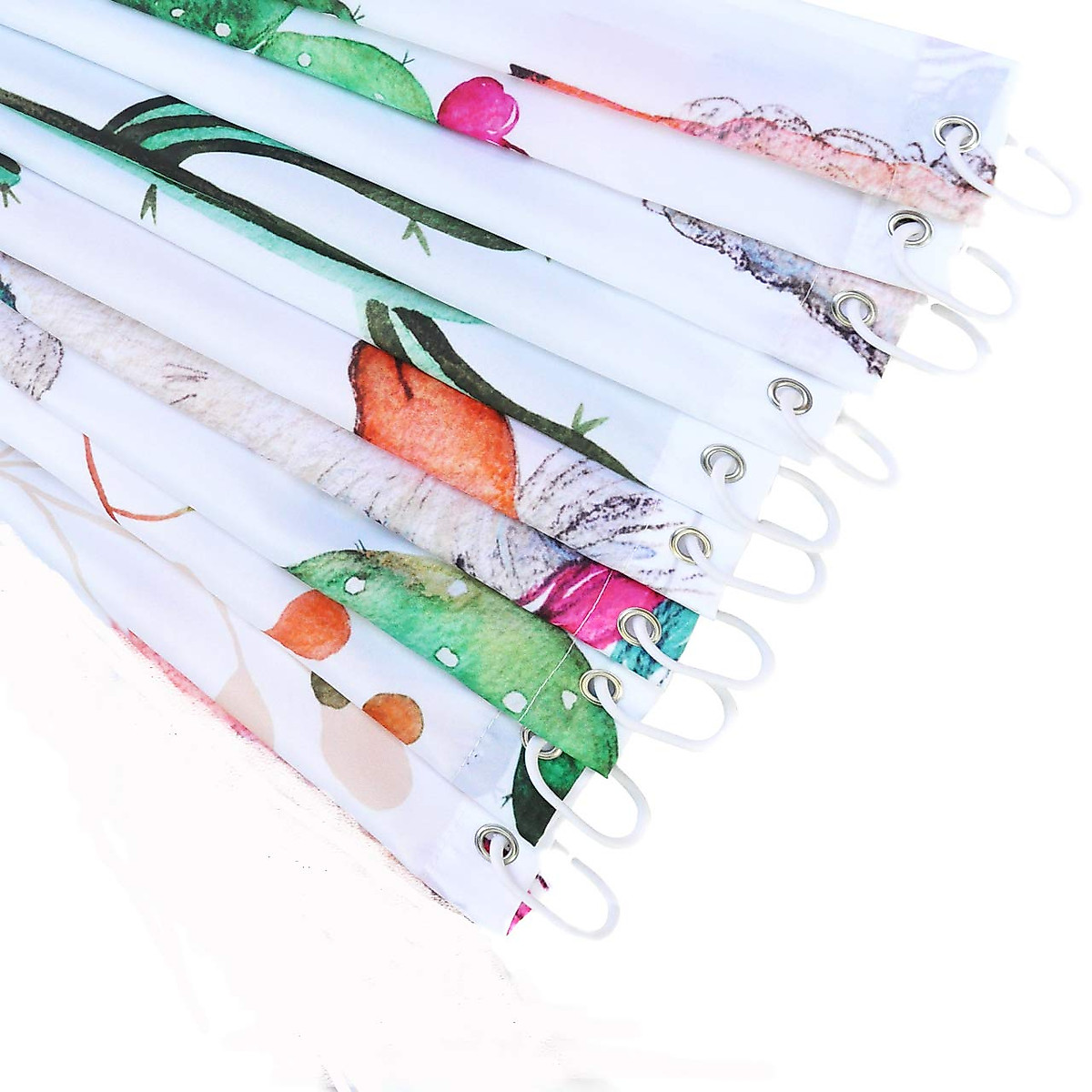 HVEST Pink Christmas Flamingo Shower Curtain 72x72 Inches with 12 Hooks Snowflake Happy Tropical Bird Family with Santa Hat Merry Christmas Curtains Polyester Fabric for Kids Bathroom