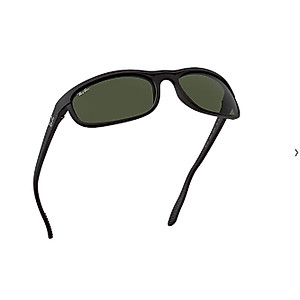Ray-Ban RB2027 Predator 2 Sunglasses Matte Black w/Crystal Green (W1847) 2027 W1847 62mm Authentic, 62 mm