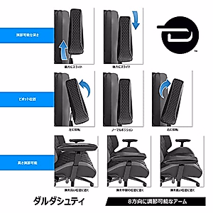 Atlantic Dardashti Gaming/Executive Chair –Molded Cold-Cure Foam, ANSI/BIFMA X5.1 Tested, Class-4 Heavy-Duty Gas Piston, 350 lbs. Weight Load, 8-Way Arm Rests, PN 78050357 – Black and Ruby Red