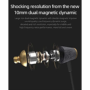 CCA CST in-Ear Earbud Headphones Dual Magnetic Dynamic Crystal-Clear Sound, Ergonomic Comfort-Fi for Computer & Laptop, Noise Isolating Earphones for Android Cell Phone (Gold No Mic) …