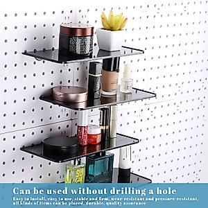 Nuanchu 8 Set Pegboard Wall Mount Display Organizer Kit - Plastic Pegboard Panels for Garage Kitchen Living Room Office No Drilling to Wall, No Drilling Required, 10 x 10 Inch(White)