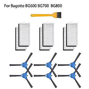 Vacuum cleaner replacement parts Fit for Bagotte BG600 BG700 BG800 Robotic Vacuum Cleaner Replacement Kit Smart Vacuum Cleaner Robot Sweeper Tool Accessories Vacuum cleaner accessories (Color : C)