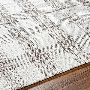 Surya Becki Owens x Sammy Handwoven Plaid Area Rug, 5' x 7'6", Silver