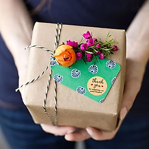 5 Rolls 2500 Pieces Thank You Stickers with 5 Design, Packaging for small business items, envelopes, gift wrap, crafts and bubble envelopes and more(1” Round Label)
