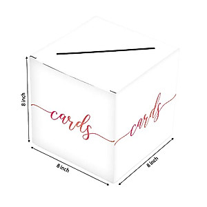 Receiving Card Box – 8”*8”*8” Gift Or Money Box Holder for Wedding,Baby or Bridal Shower,Birthday, Graduation,Engagement, Party Favor, Decorations, 1 Set(hezi-B020)