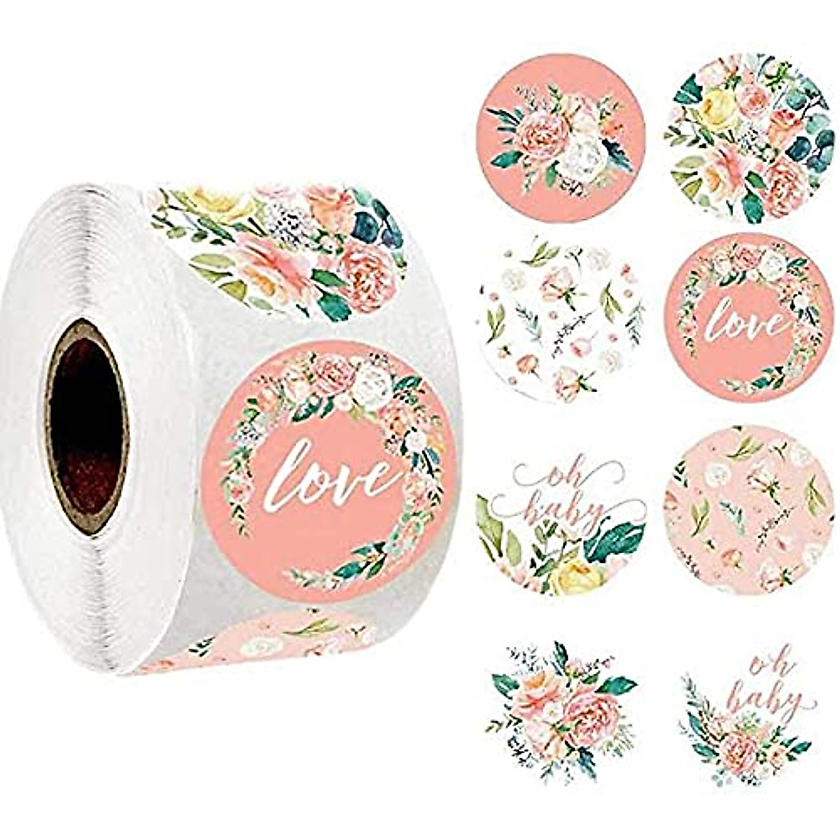 GUAGLL 3 Rolls Thank You Baking Sticker Cute Printing Sticker Label 1 Inch 500Pcs/Roll for Envelope Gift