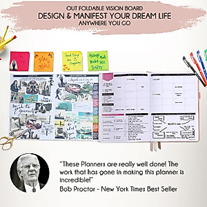 Manifestation Planner - Undated Deluxe Weekly & Monthly Life Planner to Achieve Your Goals, A 12 Month Journey to Increase Productivity, Organizer & Gratitude Journal & Stickers - B5 (10.1"x7.2")
