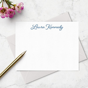 Personalized Stationery Note Cards and Envelopes Set for Women Customized with Name in Script Font, Choose Ink & Envelope Colors | Fairmont & Grove Paper Co.