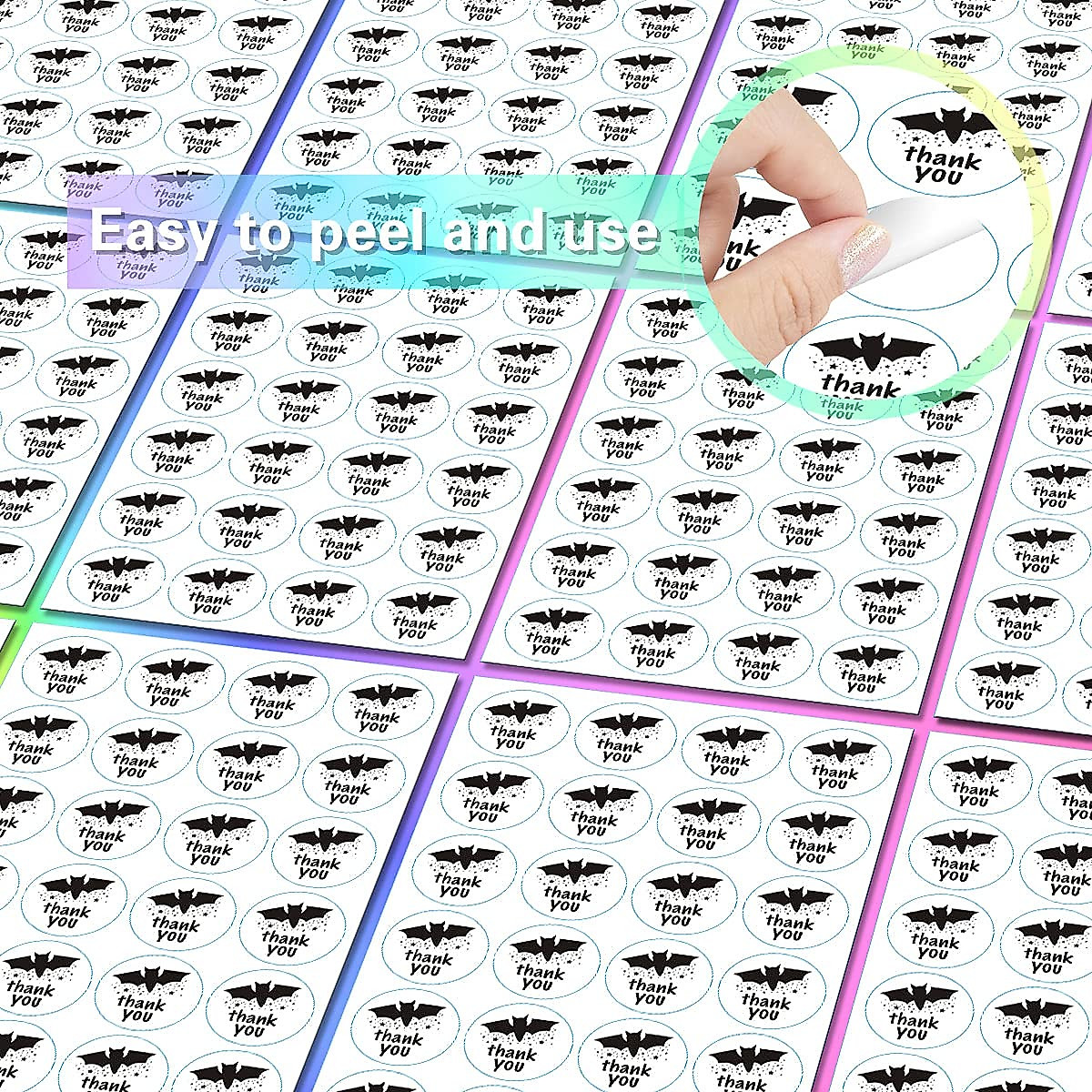 240 PCS Bat Thank You Stickers,Funny Small Business Envelopes Stickers for Business Packages/Handmade Goods/Bags,Halloween Theme Small Shop Business Stickers for Envelopes Seals