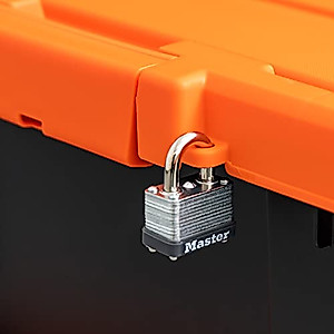 IRIS USA 11 Gallon Loackable Storage Totes with Lids, 2 Pack - Orange Lid, Heavy-Duty Durable Stackable Containers, Large Garage Organizing Bins Moving Tubs, Rugged Sturdy Equipment Utility Tool Box