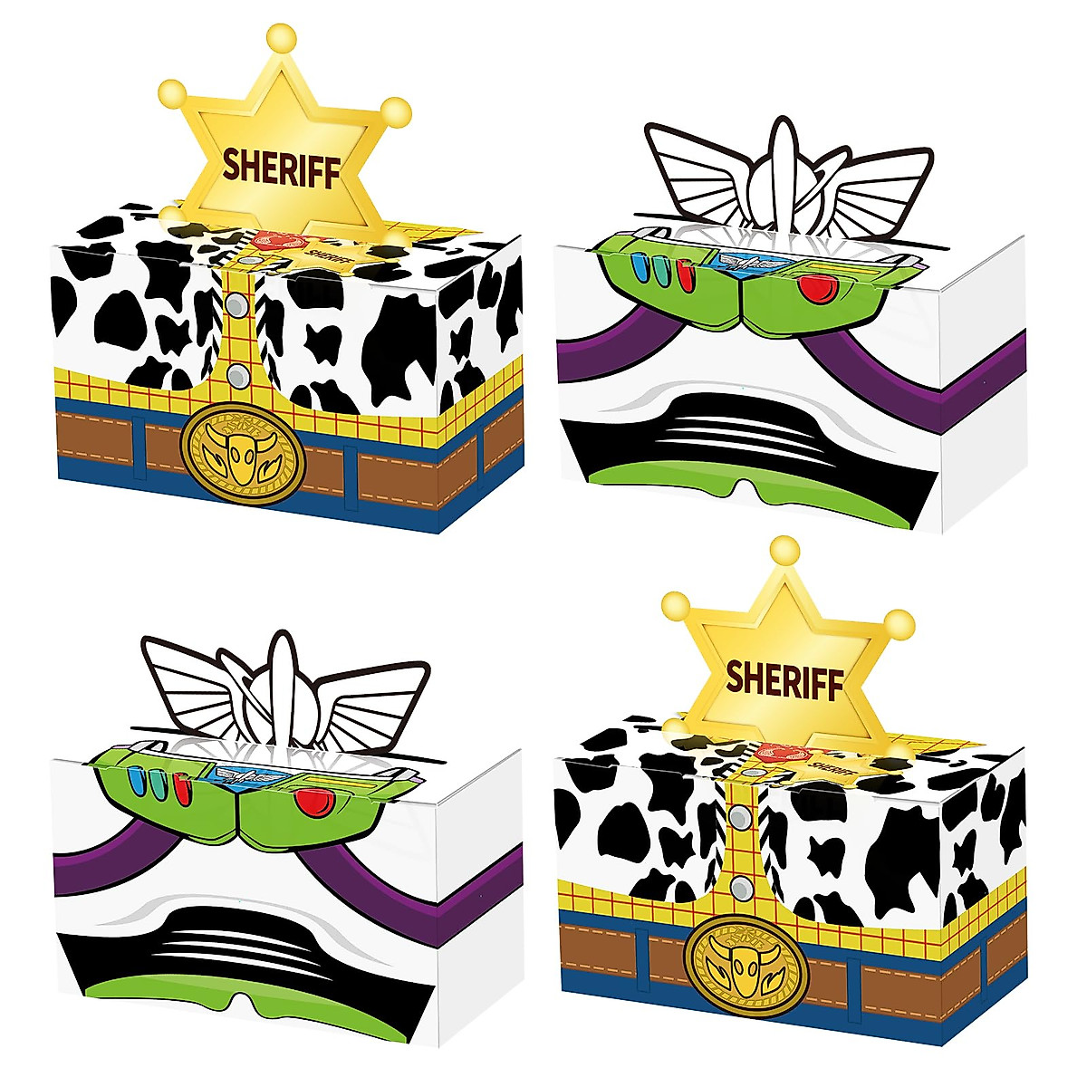 AHIONB Toy Inspired Story Party Favor Treat Boxes, 12 Pcs Present Boxes Paper Gift Boxes, for Theme Birthday Baby Shower Party Supplies Decoration