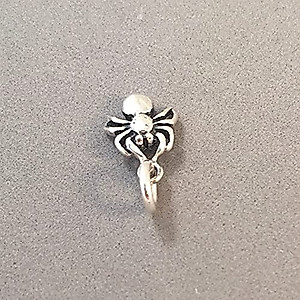 SPIDER .925 Sterling Silver 3-D Charm Pendant Garden Insect Bug Small Scary Halloween New IN10