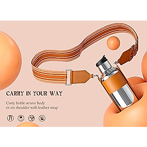 Meoky High-Fashion Water Bottle with Straw Lid and Strap, the Hottest Fashion Accessory for Women and Girls (17oz Silver)