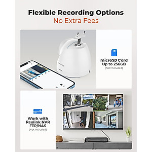 REOLINK 4K Security Camera Outdoor System, IP PoE Dome Surveillance Camera with Human/Vehicle Detection, 100Ft 8MP IR Night Vision, Work with Smart Home, Timelapse, Up to 256GB SD Card, RLC-820A