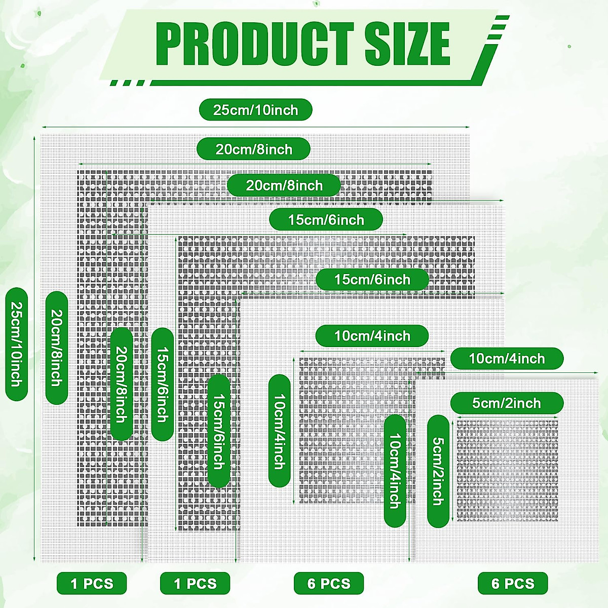 14pcs Drywall Repair Kits, 2/4/6/8 Inch Self Adhesive Fiberglass Mesh Dry Wall Patches Aluminum Sheet Plaster Wall Hole Repair Patches for Quick Fix Broken Walls Repair or Ceiling Filler