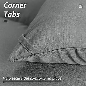 HYLEORY All Season Queen Size Bed Comforter - Cooling Down Alternative Quilted Duvet Insert with Corner Tabs - Winter Warm - Machine Washable - Light Grey