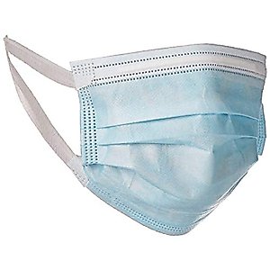 Single Use Pullout Comfort Earloop Disposable Face Mask (Pack of 50), Blue - Latex Free