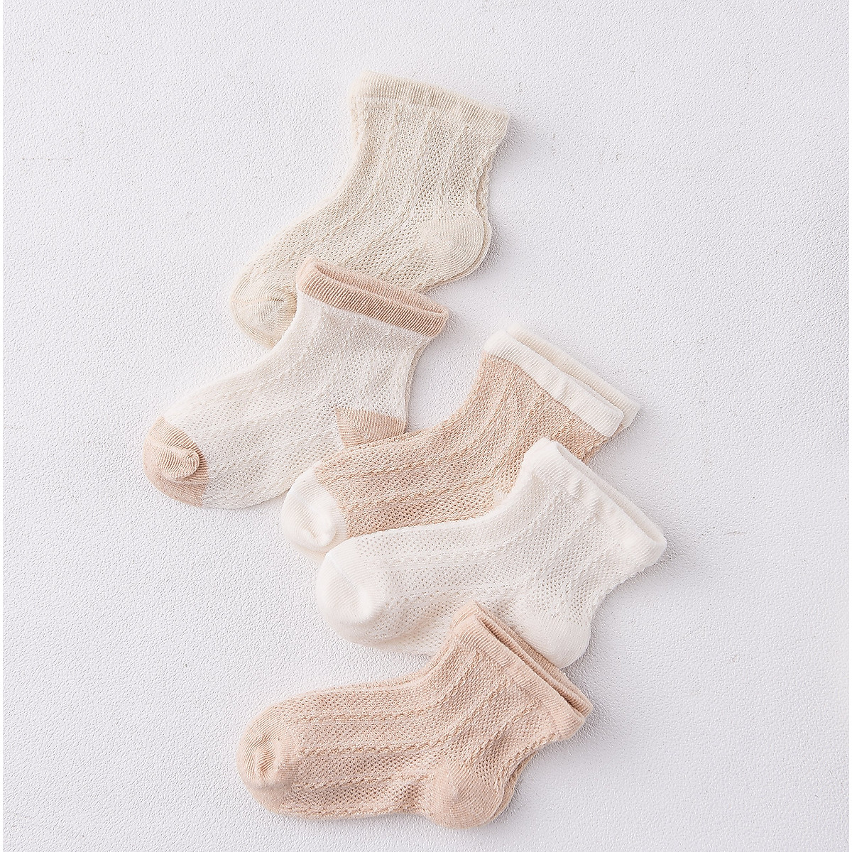 GZMM Newborn Baby Organic Cotton Socks 5 Pairs Pack For 0-6months