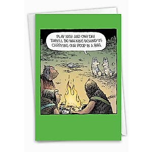 NobleWorks - Funny Dog Lovers Birthday Greeting Card with 5 x 7 Inch Envelope (1 Card) Puppy, Bday Dog Followers C7865BDG