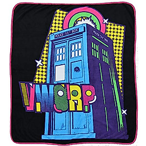 Doctor Who Blanket Tardis Pop Art Micro Raschel Afghan Throw Blanket 50"x 60"