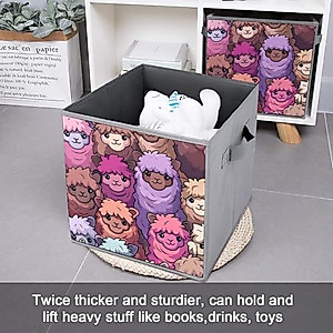 Alpaca Foldable Storage Bins with Handles Storage Cubes Closet Organizer for Living Room Bedroom 6PCS