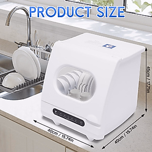 JLYNOWPT Countertop Dishwasher Portable Dishwasher with 5L Built-In Water Tank Mini Dish Washer with 5 Washing Programs and 360° Dual Spray for Small Apartments and Rvs