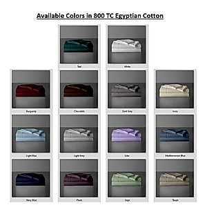 Neighbourhood Home 100% RealEgyptian Cotton 4-PC Sheets Set 800 Thread Count - King Size Bed- Breathable Soft Silky Sateen Weive - Cooling Sheets - 10" Inch Deep Pocket King Sheets - King, Dark Grey