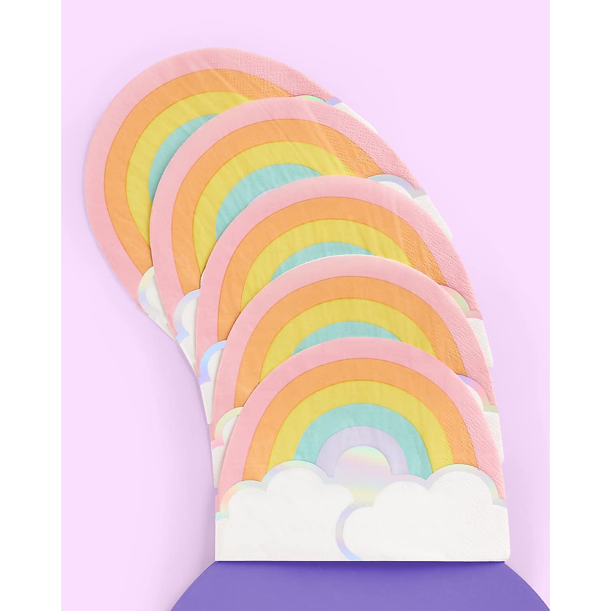 xo, Fetti Rainbow Napkins - 3-ply, 25 pcs | Happy Pastel Birthday Party Decorations, Cute Bachelorette Party, Cool Cake Plates, Unicorn Bday, Baby Shower