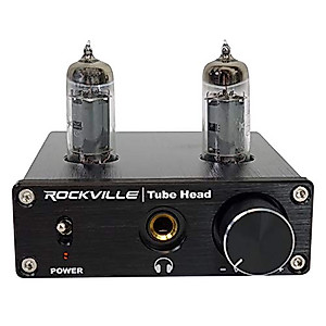 Rockville TubeHead Tube Headphone Amplifier Amp / 6K4 Tubes / 16-300 Ohms/180mW, Black