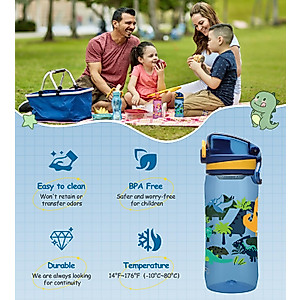 Opard 17oz Kids Water Bottle with Leak Proof Flip-Top Lid, Reusable BPA-Free Tritan for School and Travel