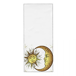 Hand Towels Boho Style Sun Moon Stars Fingertip Towel for Home Kitchen Swim Spa 12 X 27.5 Inches