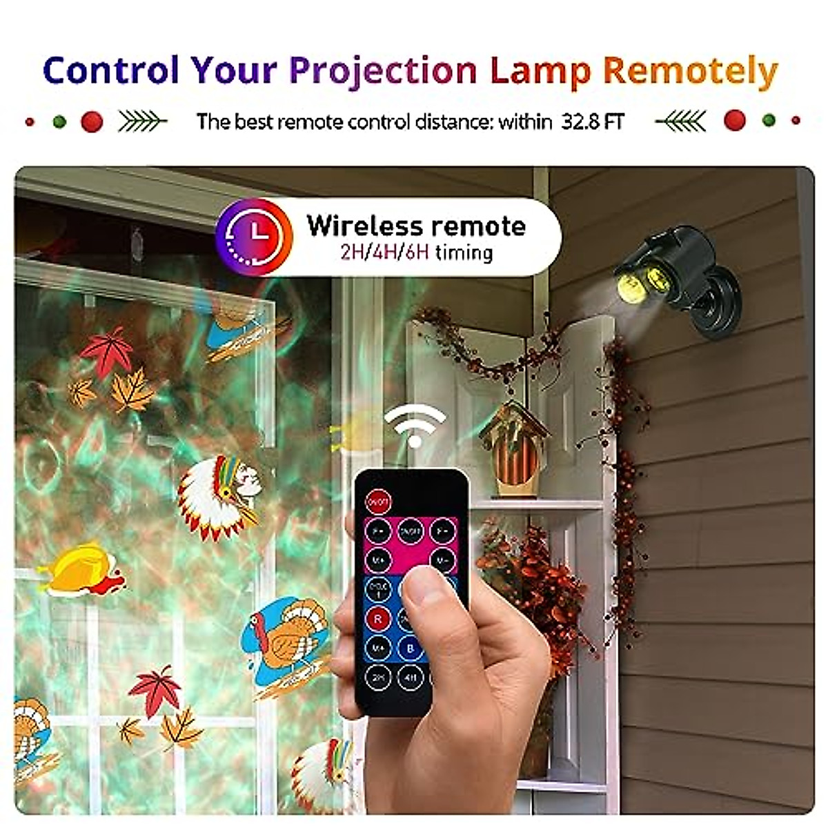 Temgin Christmas Projector Lights Outdoor, 2-in-1 48 HD Effects Patterns & 10 Ocean Wave Snowflake Projectors with Remote Control Timer, IP65 Holiday Light Projector for Xmas Halloween Home Party