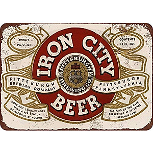 Jesiceny New Tin Sign 1933 Pittsburgh Iron City Beer Vintage Look Aluminum Metal Sign 8x12 Inches