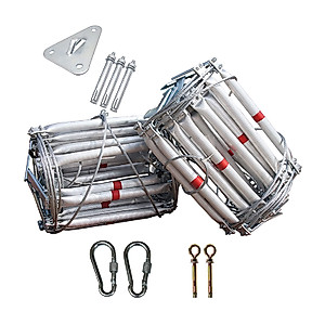 Soft Ladder Rope Wire Fire Escape Aluminum Alloy Home Fireproof High Altitude Rescue Project Climbing Compact & Reusable Excellent Load Bearing Capacity,8m/26.3ft