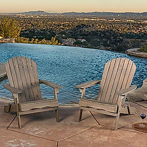 Christopher Knight Home Hanlee Folding Wood Adirondack Chairs, 2-Pcs Set, Grey Finish