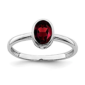 IceCarats 925 Sterling Silver Red Garnet Oval Ring Gemstone Band January Birthstone Jewelry Size 8