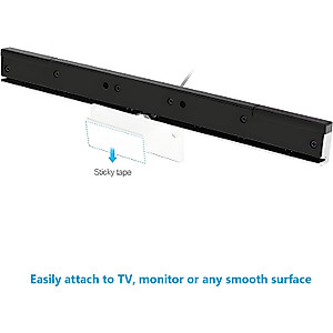USB Wired Wii Sensor Bar, Replacement Infrared Ray Motion Sensor Bar for Nintendo Wii/Wii U -Black & Silver