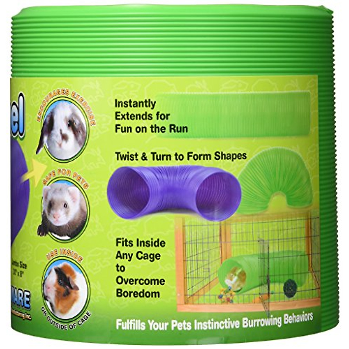 Ware Manufacturing Fun Tunnels Play Tube for Small Pets, 30 X 8 Inches - Large