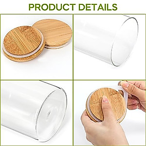 STARSIDE 20 oz Glass Food Storage Containers with Bamboo Lid,Set of 9 Glass Pantry Storage Containers,Kitchen Glass Jars with Airtight Bamboo Lids,Borosilicate Glass Canisters Sets