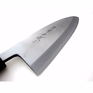 Houcho.com Sakai Ajimasa, Genuine Sakai-Manufactured, 7.6" (180mm) Kasumi White Steel Deba Knife