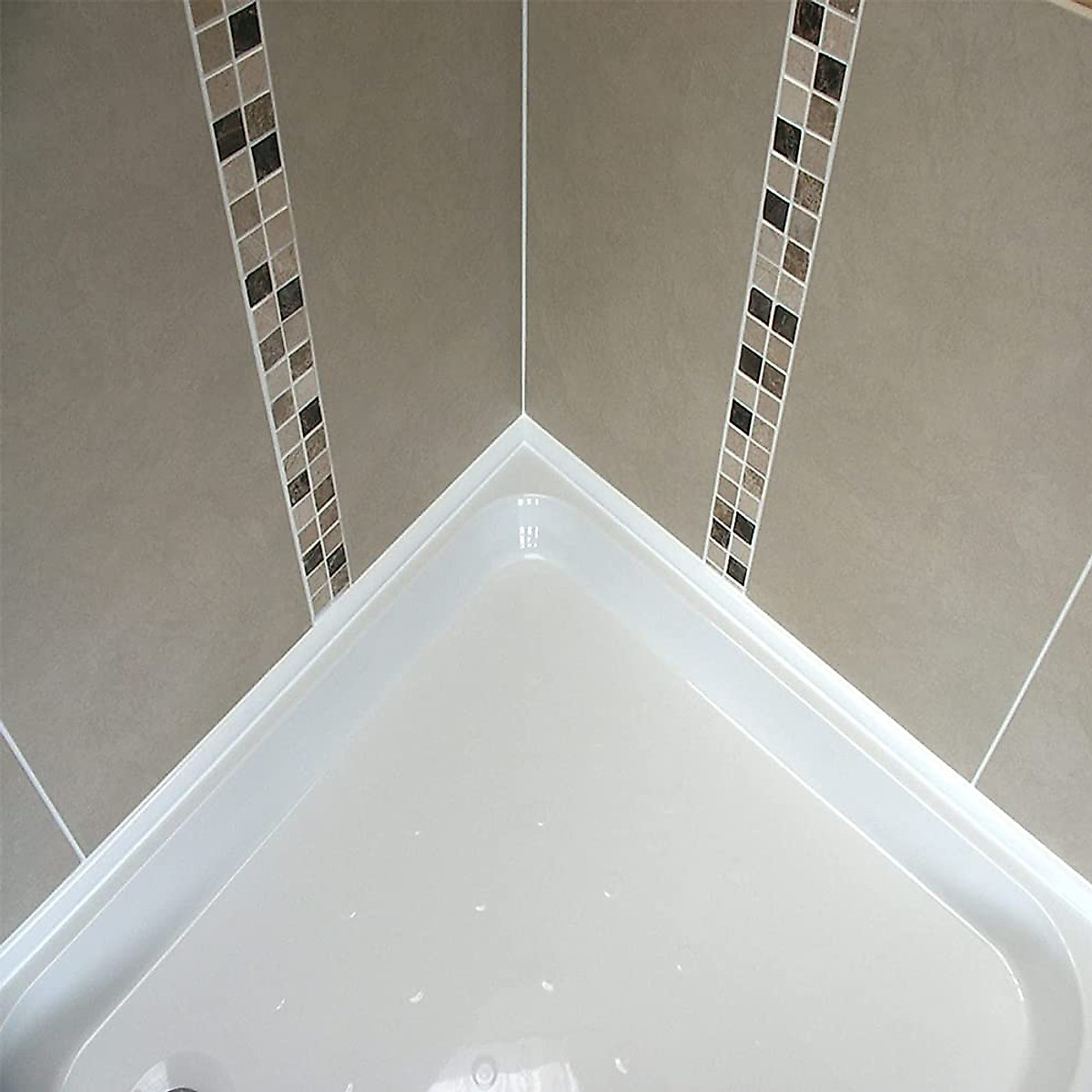 78inch Shower Threshold Water Dam Barrier Shower Door Bottom Seal Strip, Silicone Rubber Kitchen Sink Splash Guard, Corner Dam Water Retaining Strip for Countertop, Shower, Bathroom (Transparent)