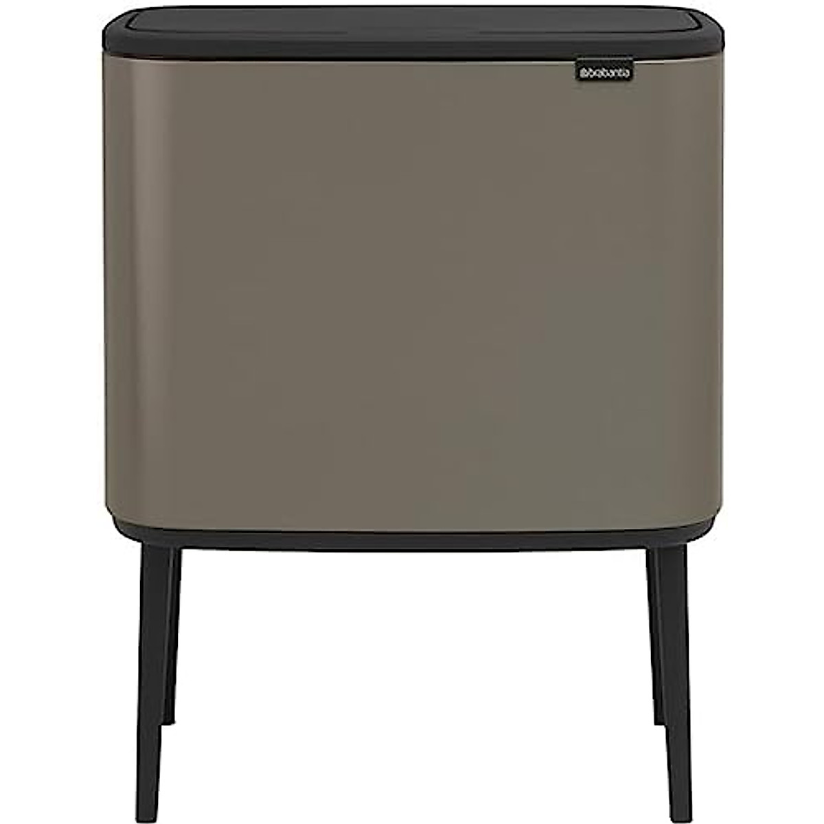 Brabantia Bo Trash Can - 1 x 9.5 Gal Inner Bucket (Platinum) Waste/Recycling Garbage Can, Removable Compartment + Free Bags
