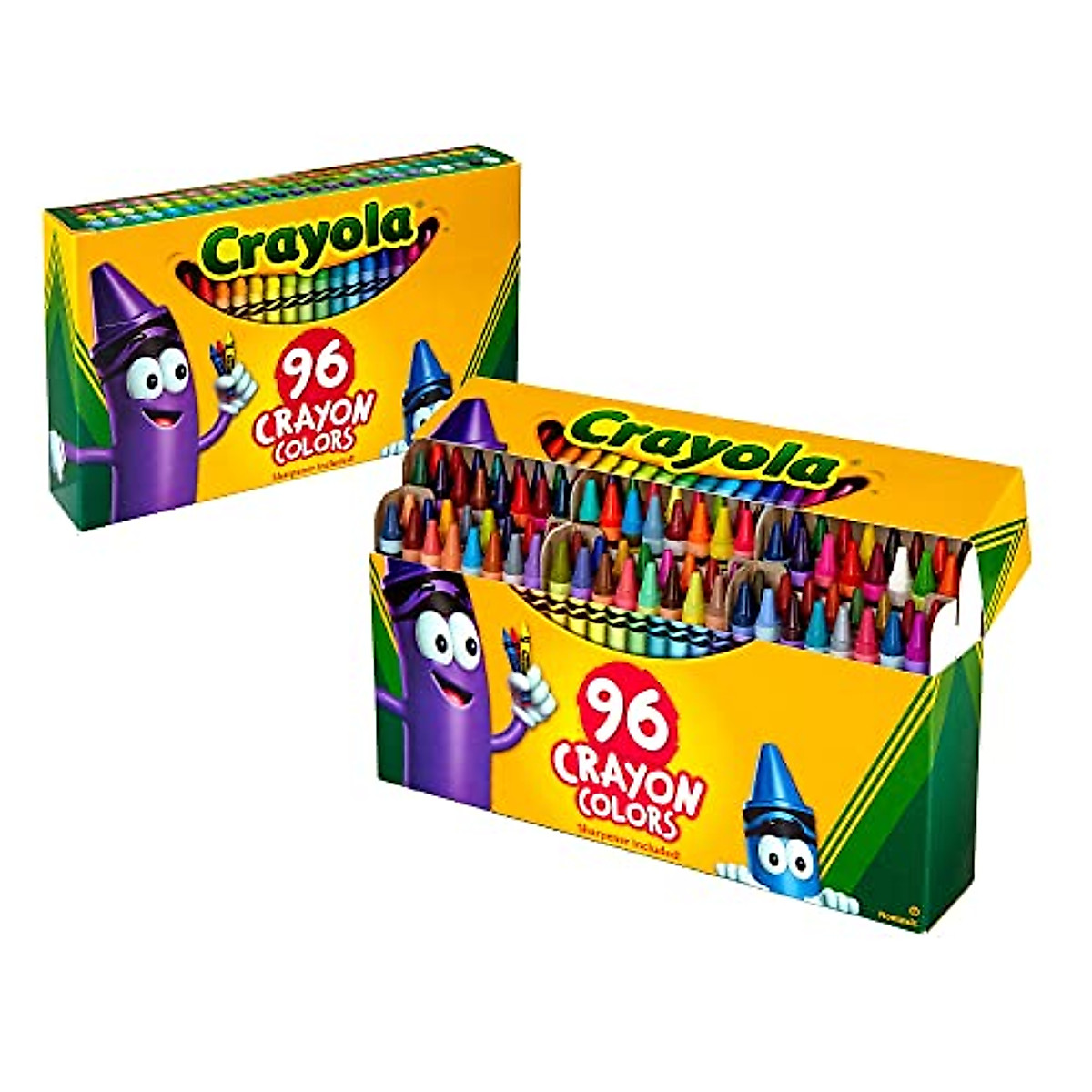 Crayola Classic Color Crayons in Flip-Top Pack with Sharpener, 96 Colors, Gift for Kids