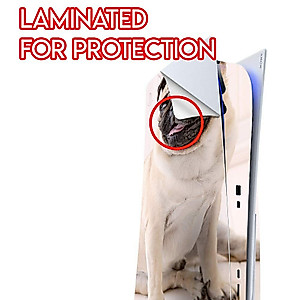 ITS A Skin Skins Compatible with Sony Playstation 5 Console Disc Edition - Protective Decal Overlay Stickers wrap Cover - Pug Mug, Cute Pug
