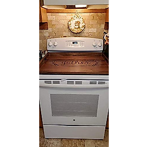 Beautiful Handrcrafted Farmhouse Style Carved Engraved Wooden Stovetop Cover Noodle Board with Optional Personalization