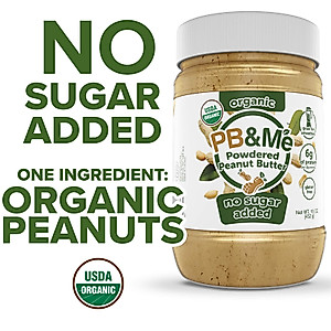 Organic Powdered Peanut Butter by PB&Me: No Sugar Added, Gluten Free, Plant Protein, Keto Snack,1 6oz - For Baking, Smoothies, and Protein Shakes with Premium Blend, Nutrient-Rich, and Gourmet Taste