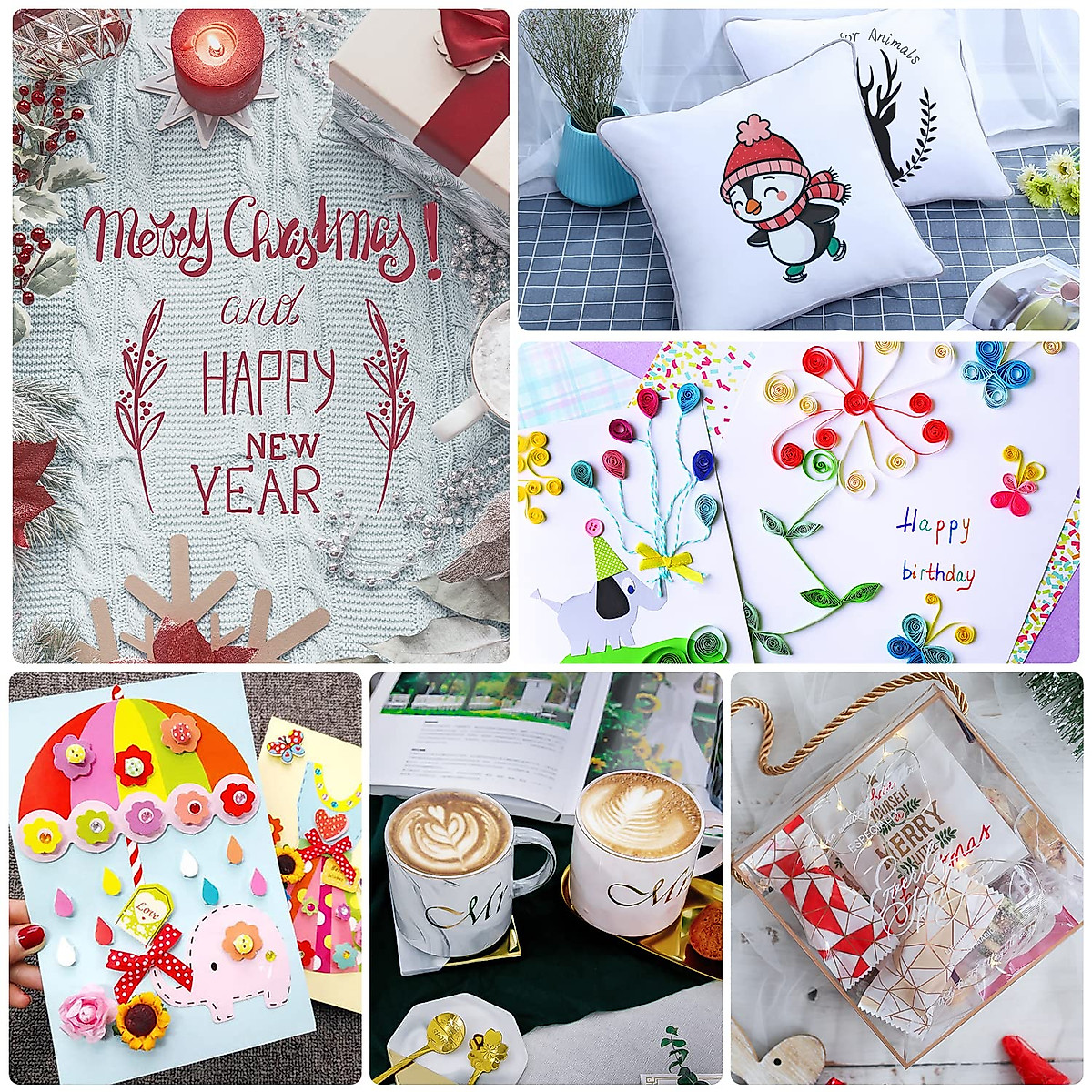 Welebar 6 Pack Cutting Mats for Silhouette Cameo 4/3/2/1, 12x12 Inch StandardGrip/LightGrip/StrongGrip, Cutting Mats for Sewing, Quilting, Craft…