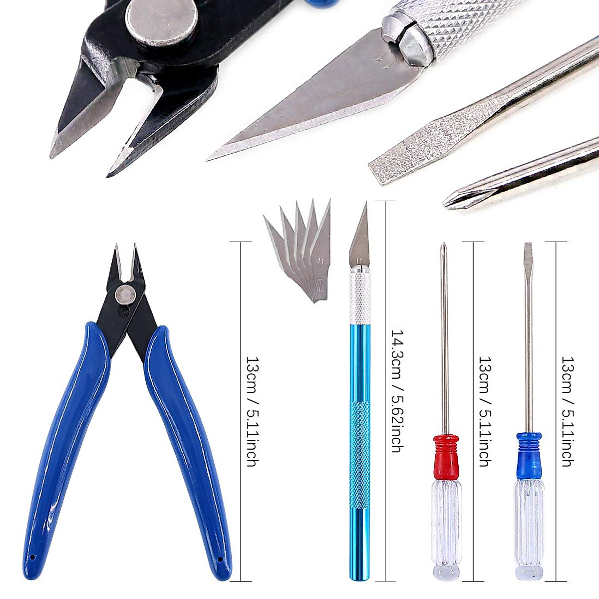 Keadic 26-Pieces Professional Gundam Modeler Basic Tools Craft Set Hobby Building Tools Kit with Box for Basic Model Building